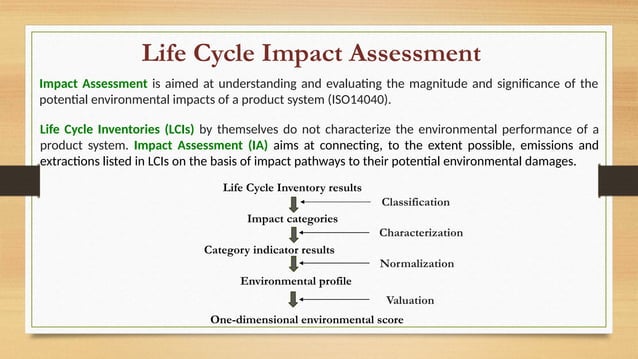 life cycle assesment with envoirenment impact | PPTX | Chemistry | Science