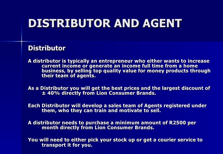 Lion Consumer Distributor & Agent Info