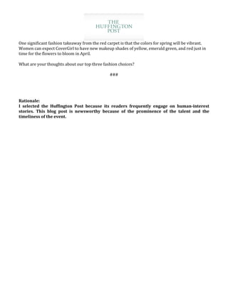Writing Sample- Fashion Blog | PDF