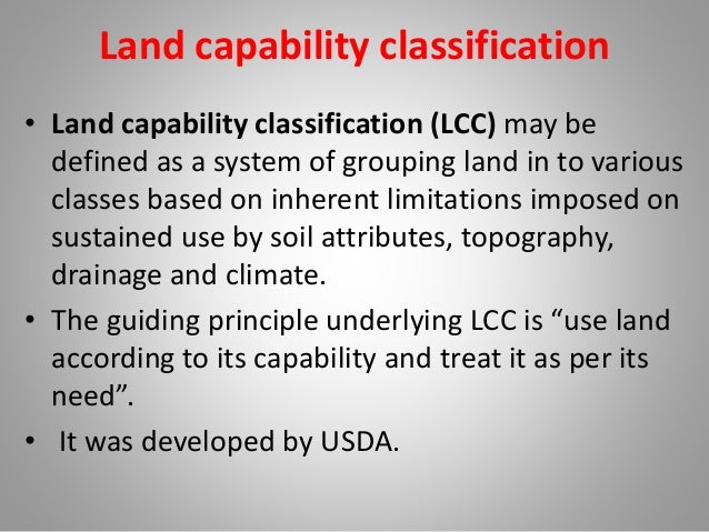 LAND CAPABILITY CLASSIFICATION