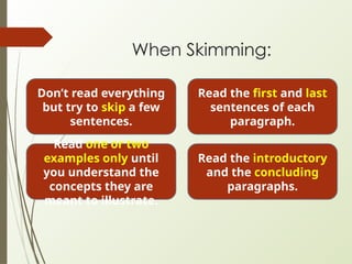 Reading Strategies - Skimming and Scanning | PPTX