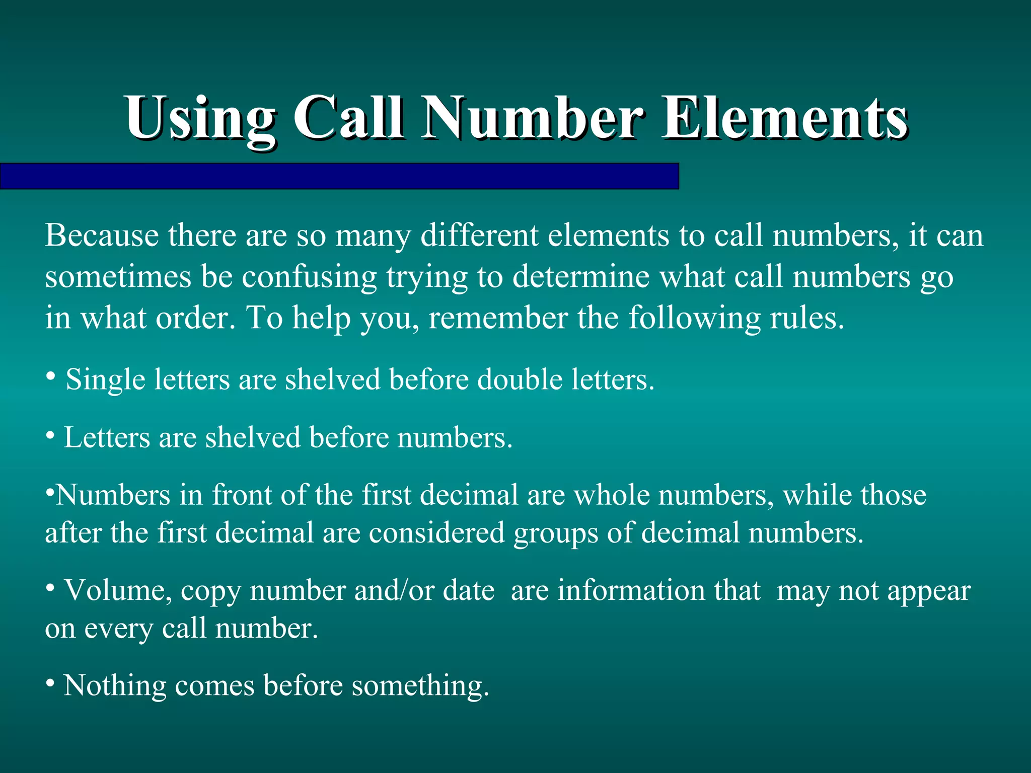 Lc call number_power_point_presentation | PPT