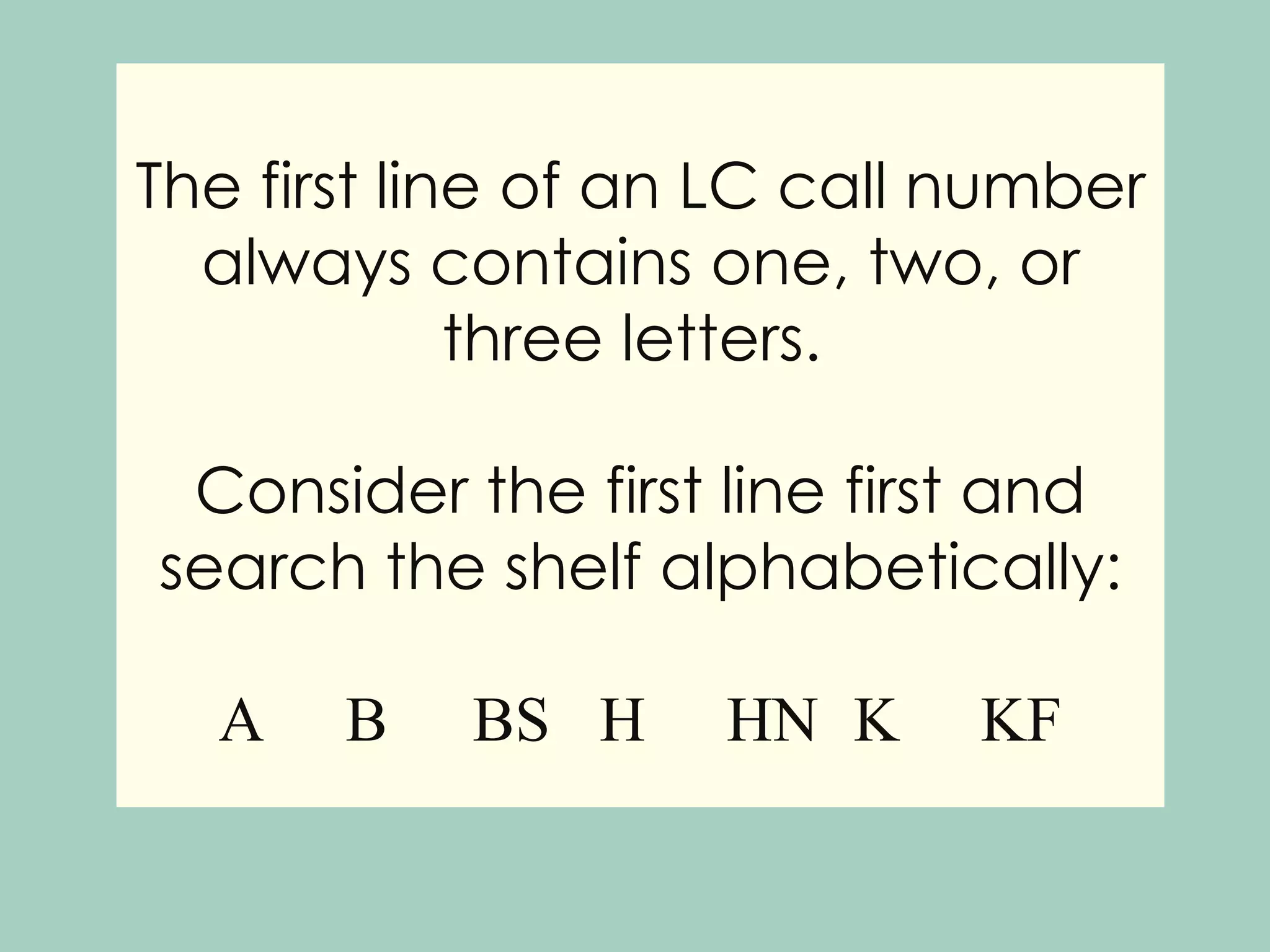 LC Call Numbers | PPTX