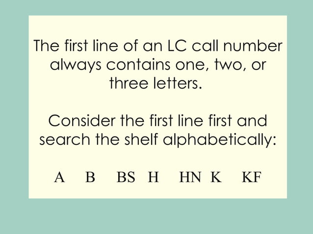 LC Call Numbers | PPTX
