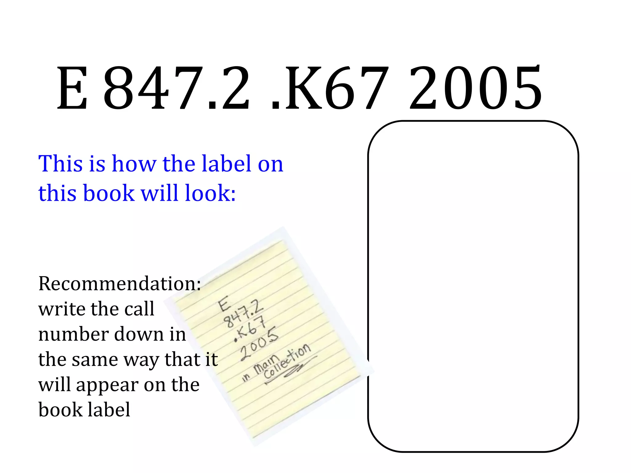 Lc call numbers | PPT