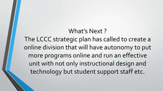 LCCC - Colorado Brightspace Ignite - Collaborative Model for Online Innovation | PPT