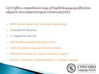 LCCI_presentation_ENG | PPT | Standardized Testing | Educational Assessment
