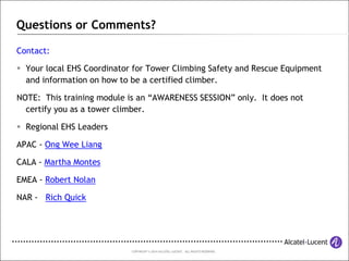 Lcc tower climbing awareness | PDF