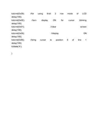 Lcd interfacing | PDF