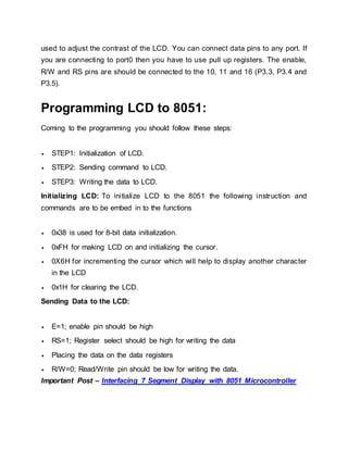 Lcd interfacing | PDF