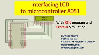 Lcd interfaing using 8051 and assambly language programming | PPTX