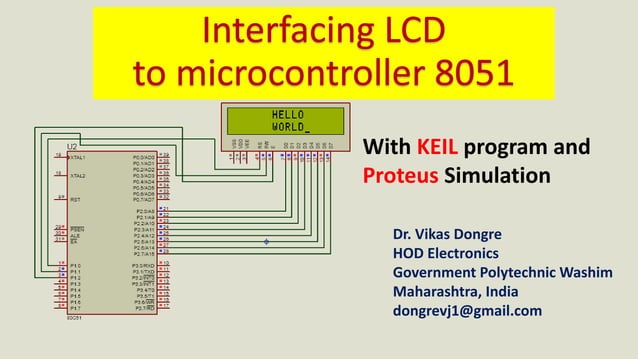 Lcd interfaing using 8051 and assambly language programming | PPTX