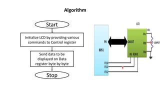 Lcd interfaing using 8051 and assambly language programming | PPTX