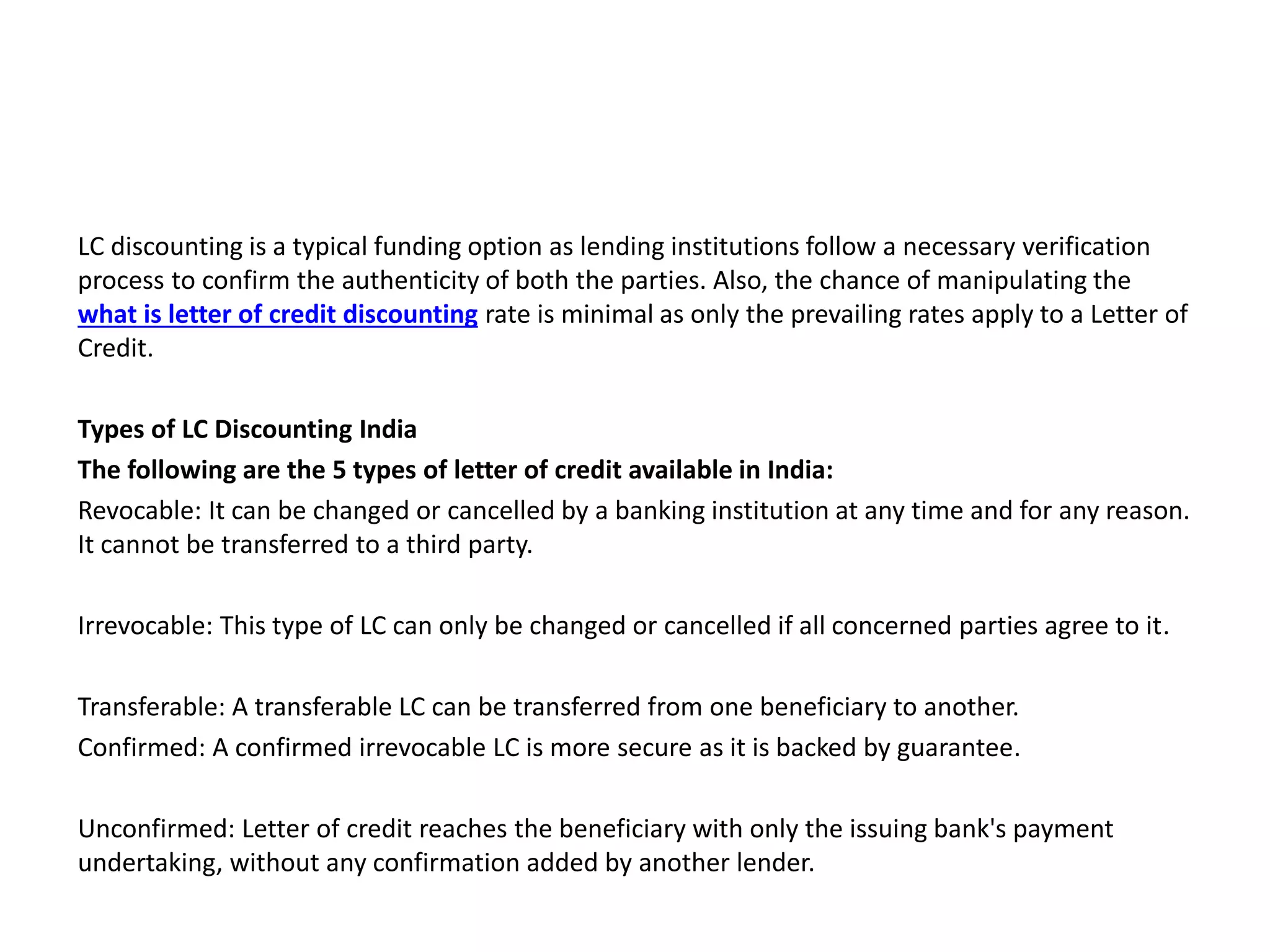 LC Discounting | PPTX