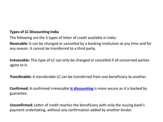 LC Discounting India | PPT