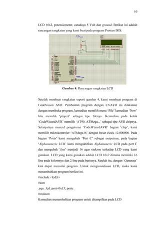 Menampilkan Karakter pada Lcd dengan Mikrokontroler ATMEGA16 | DOC