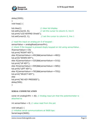 LCD Keypad Shield | PDF