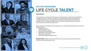 LCE Corporate Capabilities Brief-Life Cycle Talent | PPT