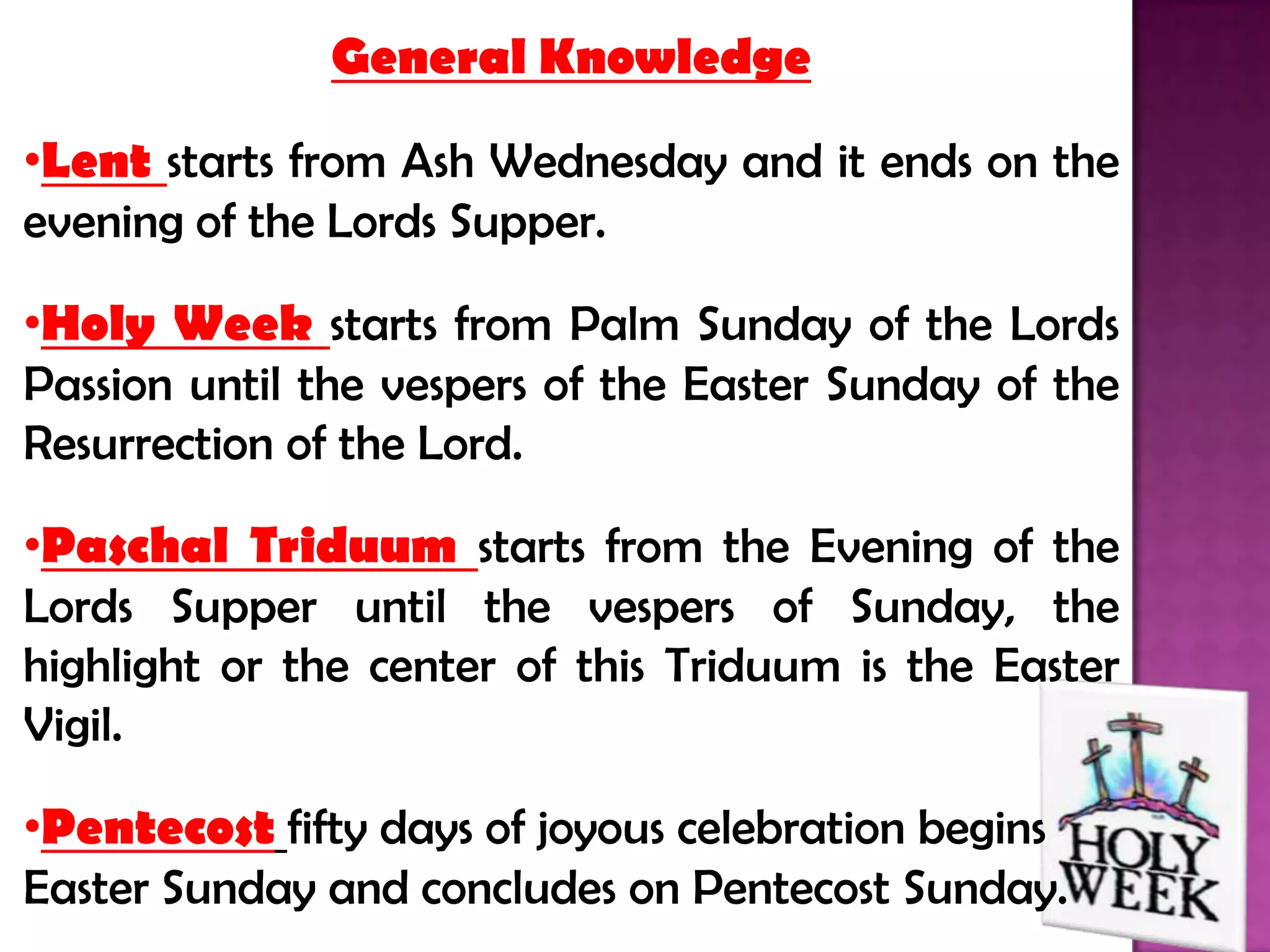 Holy Week and Easter Catechesis | PPTX