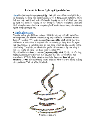 Lịch sử của Java - Ngôn ngữ lập trình Java | PDF