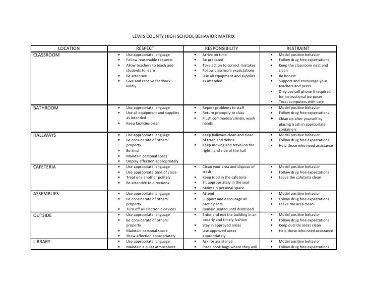 Lchs discipline matrix
