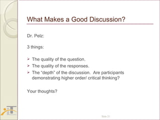 LCIN Presentation: Effective Online Discussions | PPT