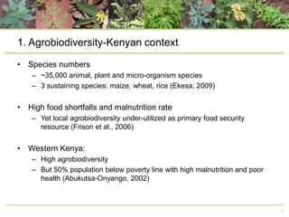Variety for Security: agricultural and nutritional diversity in Western ...