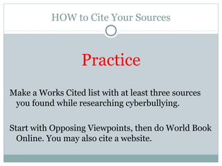 L cite your sources | PPT | Internet Safety | Parenting