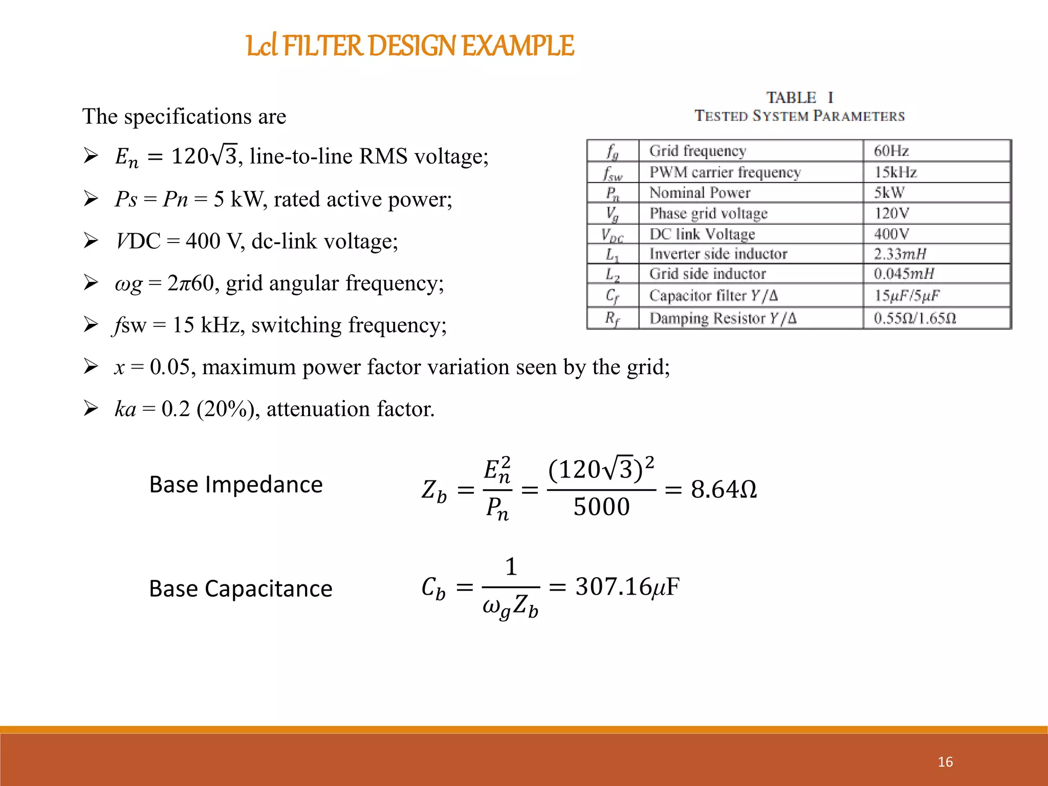Lcl Filter Design Pptx