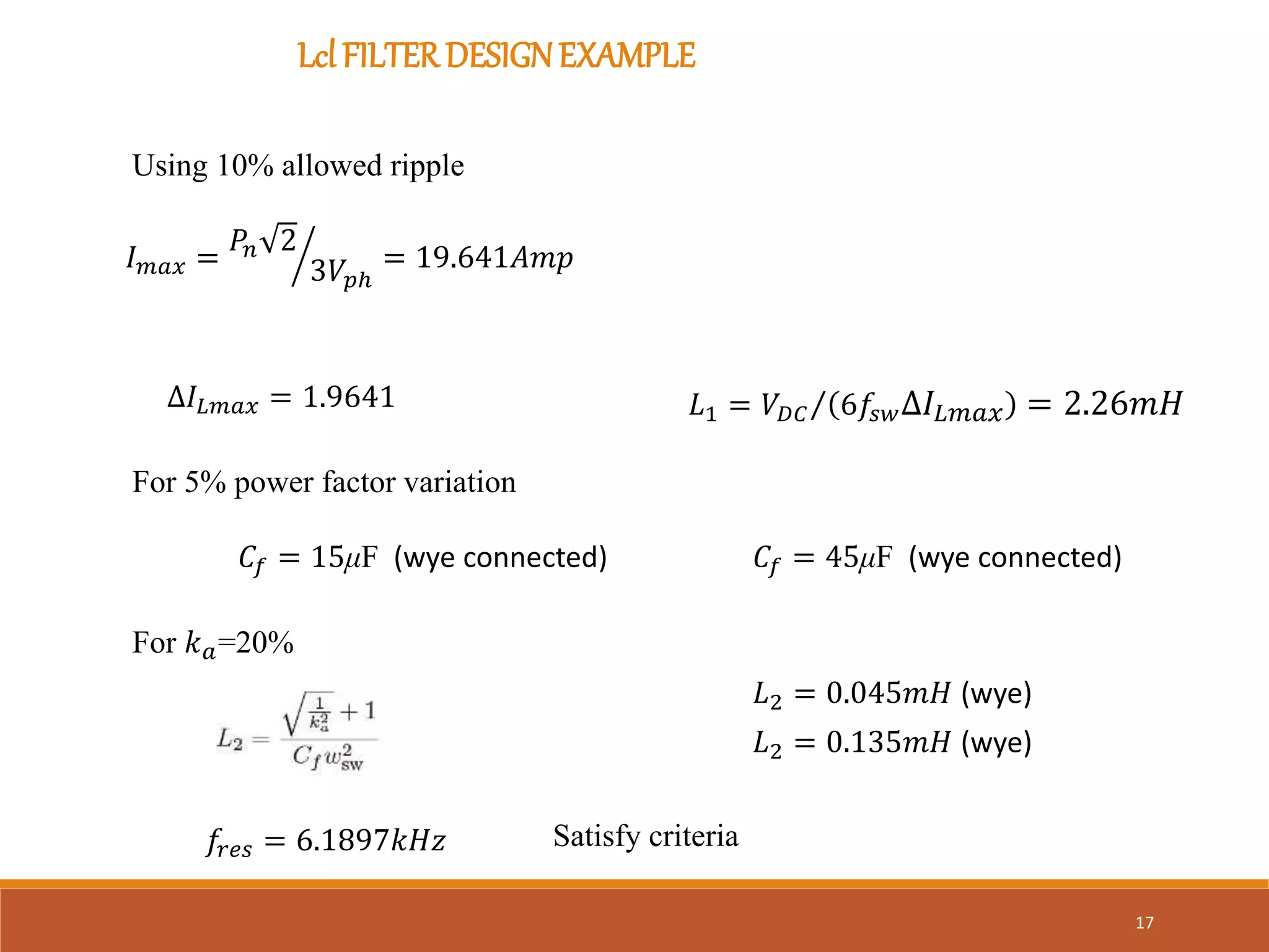 Lcl filter design | PPTX | Consumer Electronics | Technology & Computing