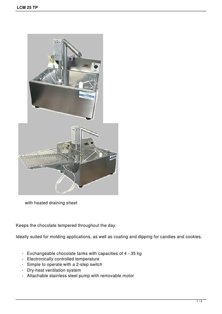 L C M 25 T P Mini Tempering Unit