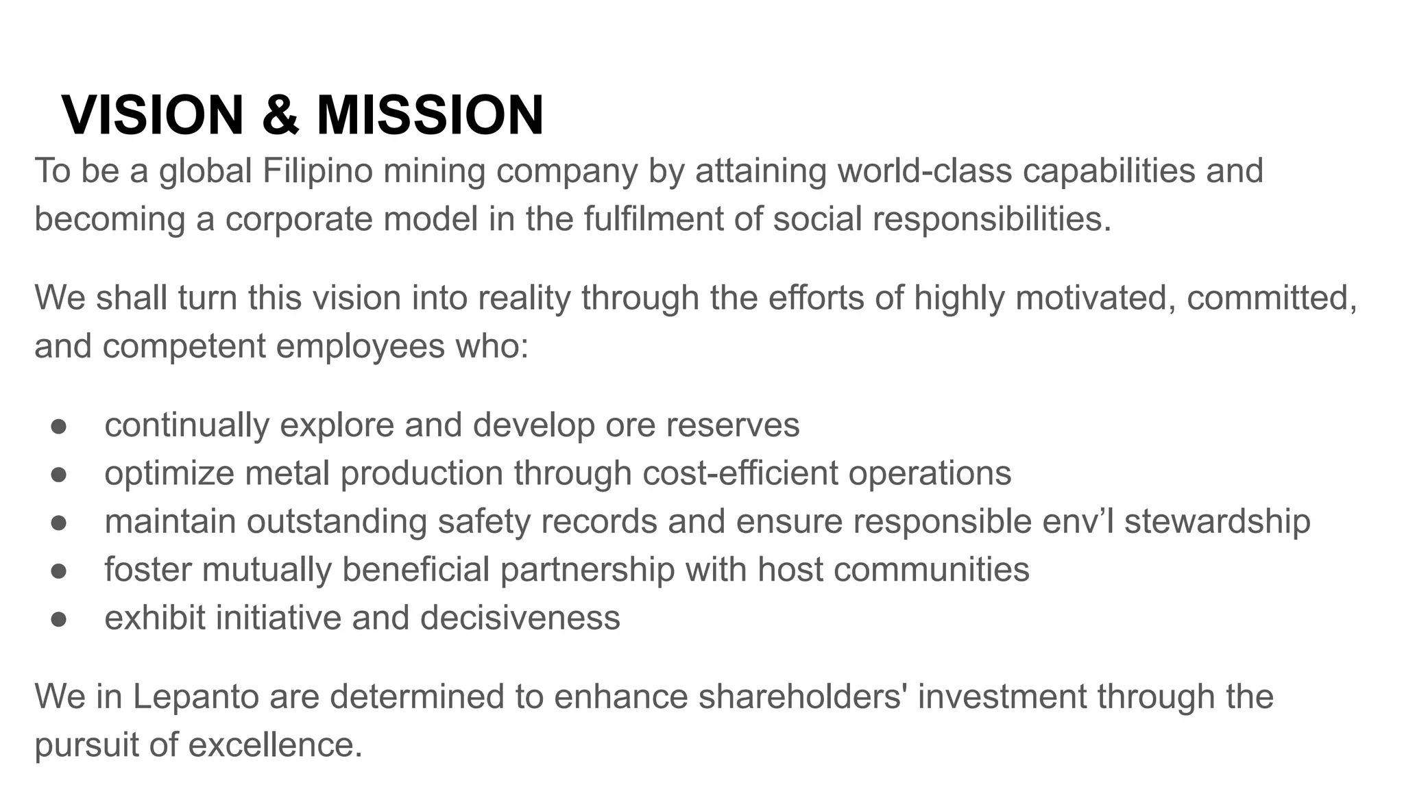 Lepanto Consolidated Mining Company Introduction | PDF