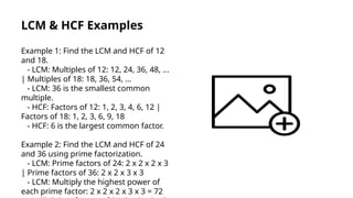 LCM & HCF and its use in daily life with better undersatanding | PPTX