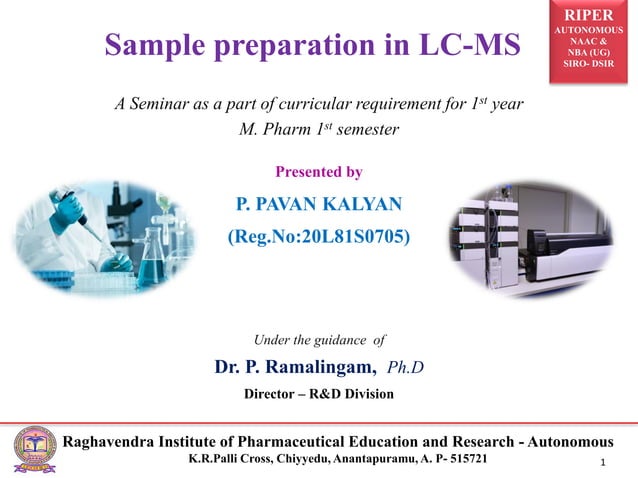 Sample Preparation in LC-MS | PDF | Chemistry | Science