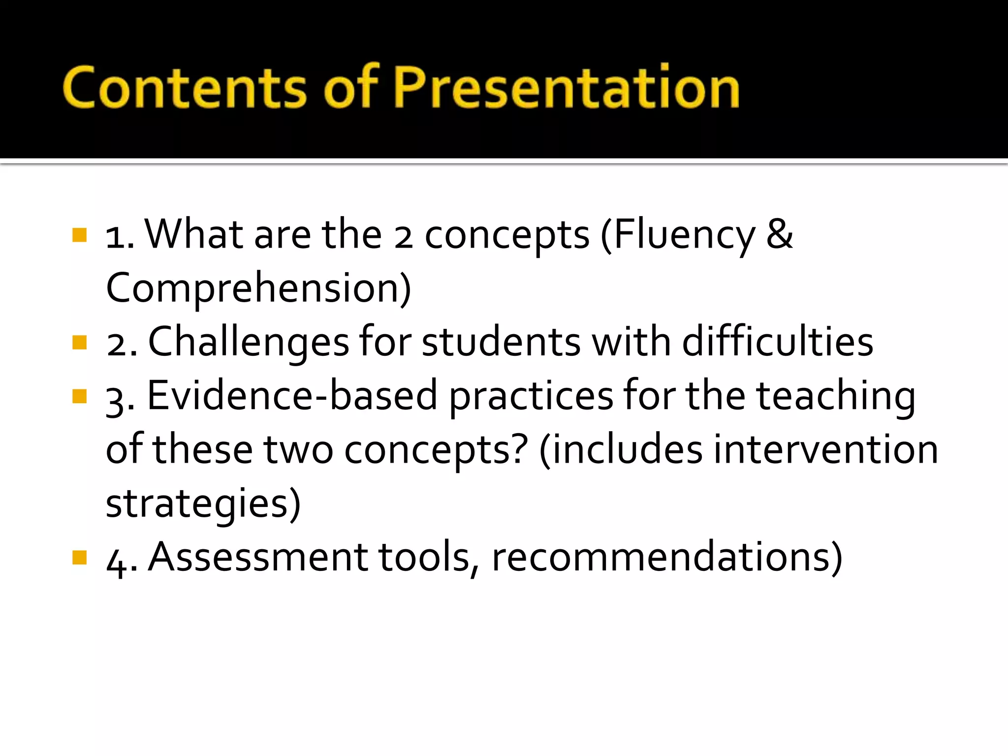 Fluency & Comprehension Professional Development Workshop | PPTX