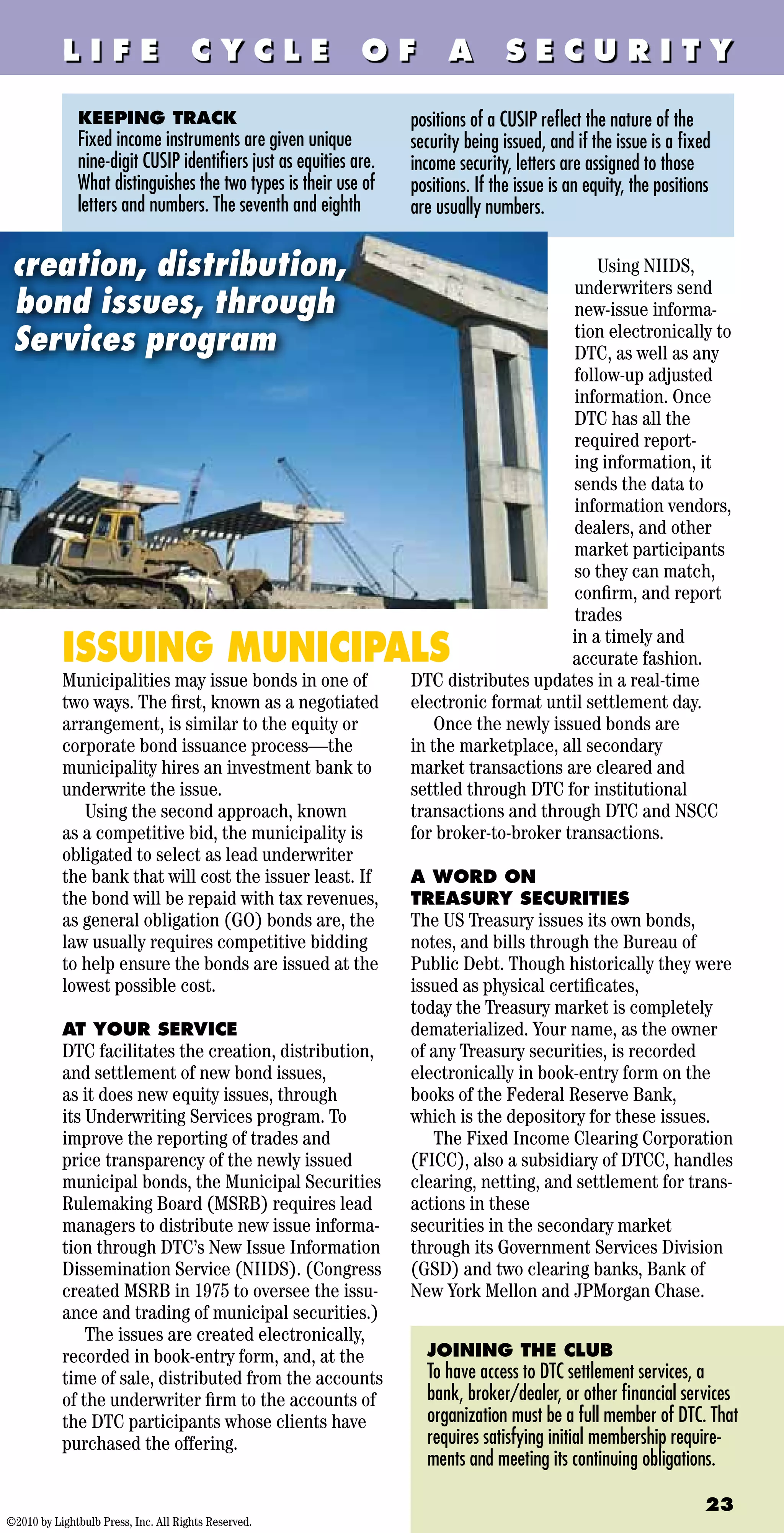 DTCC Securities - Life Cycle " [LcoaS.pdf] | PDF