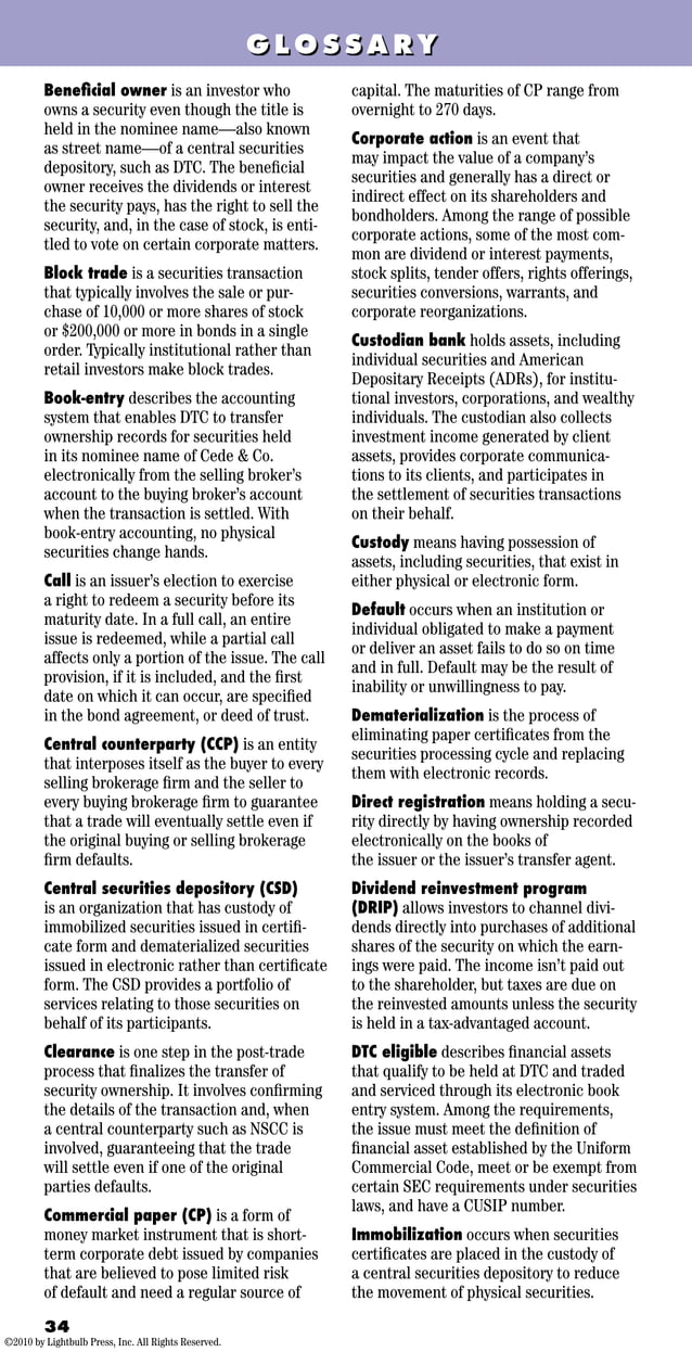 DTCC Securities - Life Cycle " [LcoaS.pdf] | PDF