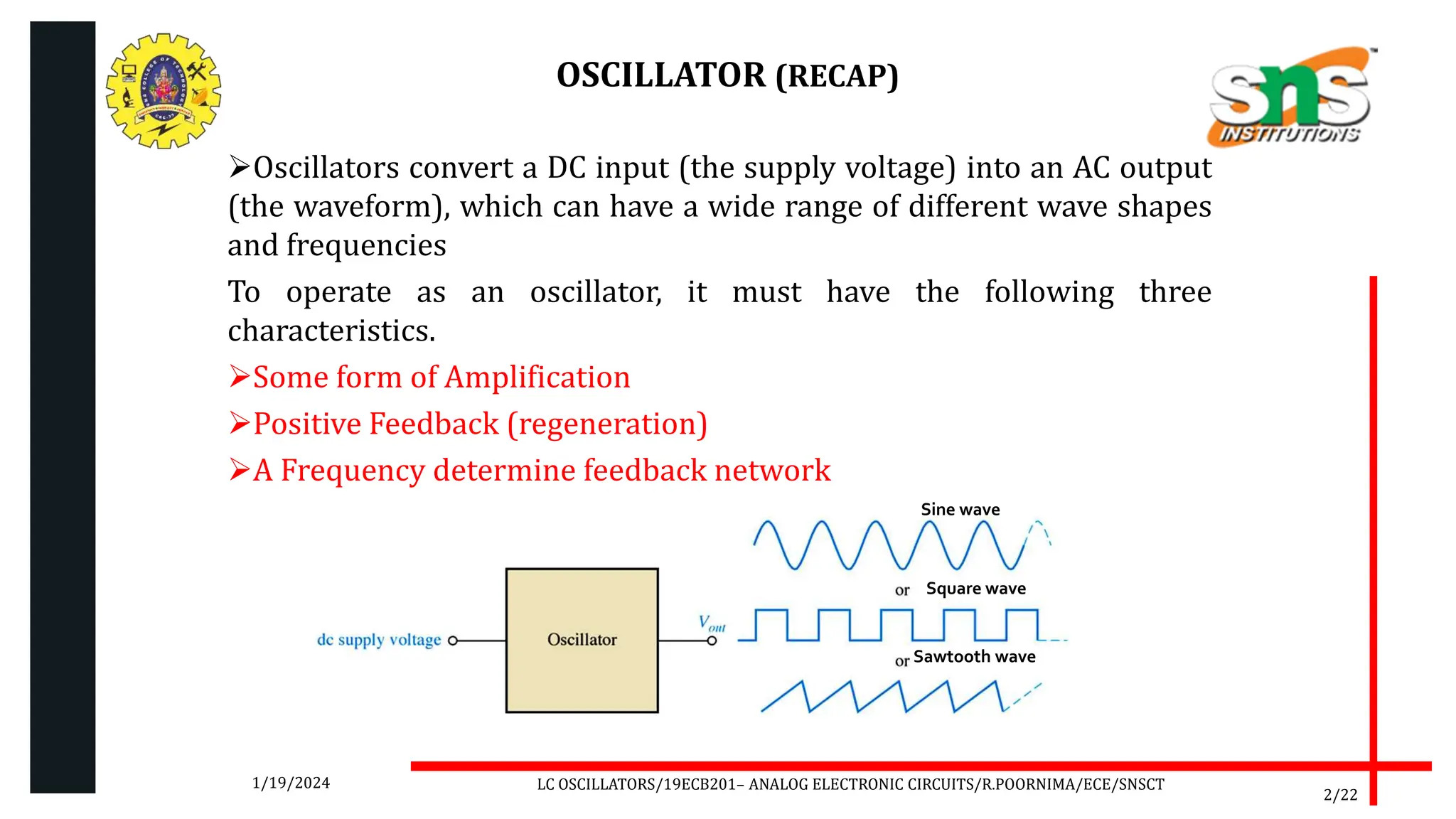 LC oscillator working and its construction | PPTX