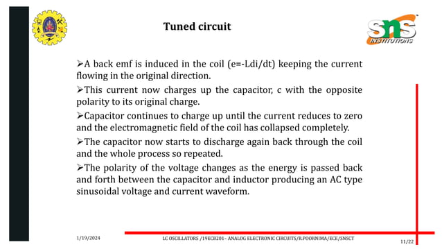 LC oscillator working and its construction | PPTX