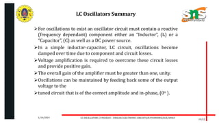 LC oscillator working and its construction | PPTX