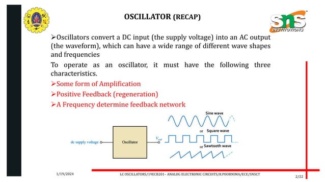 LC oscillator working and its construction | PPTX