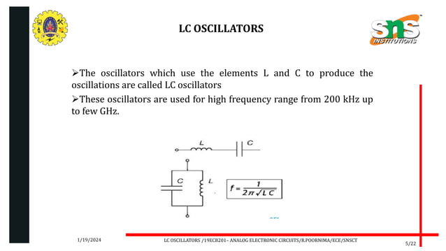 LC oscillator working and its construction | PPTX