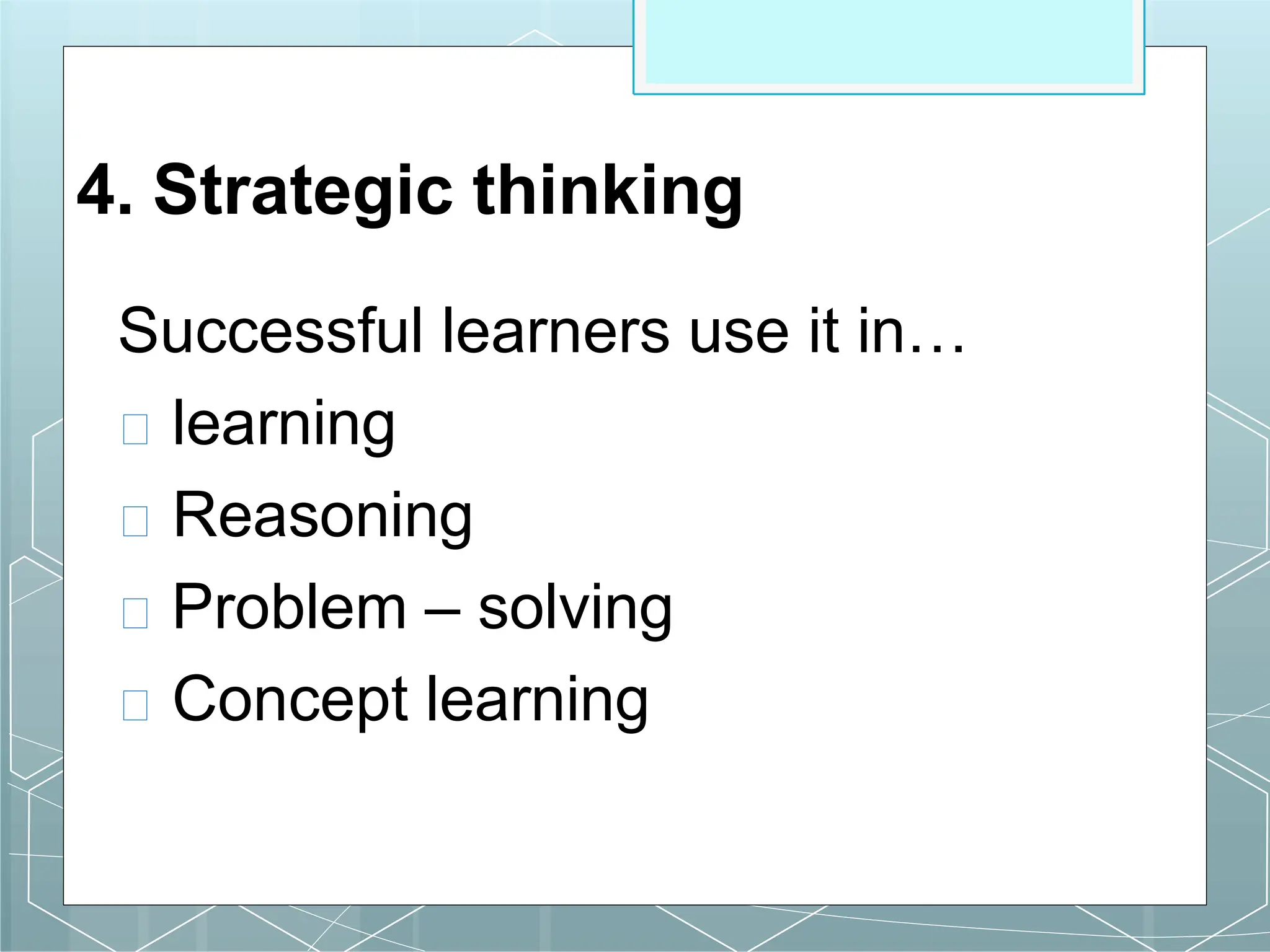 The 14 Learner Centered Principles Are Classified Into Four Categories 1 Metacognitive And