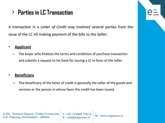 Letter of Credit (LC) Presentation | PPTX
