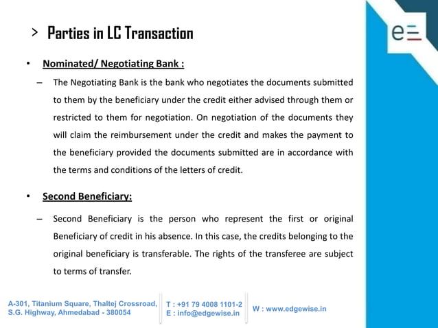 Letter of Credit (LC) Presentation | PPTX