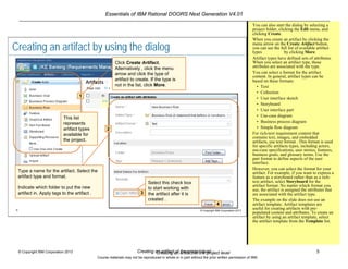 Creating an artifact at the project level | PDF