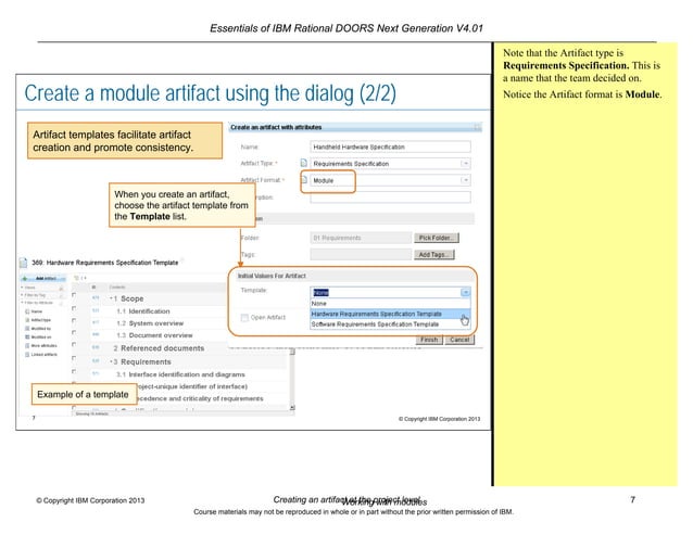 Creating an artifact at the project level | PPT