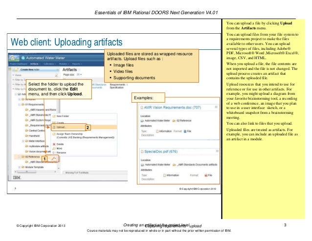 Creating an artifact at the project level