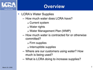 LCRA's Raw Water Supplies | PDF