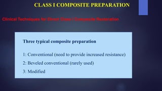 Class I , II Composites Cavity preparations | PPTX